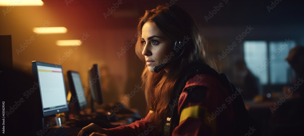 call center women smiled working and providing service with courtesy ...