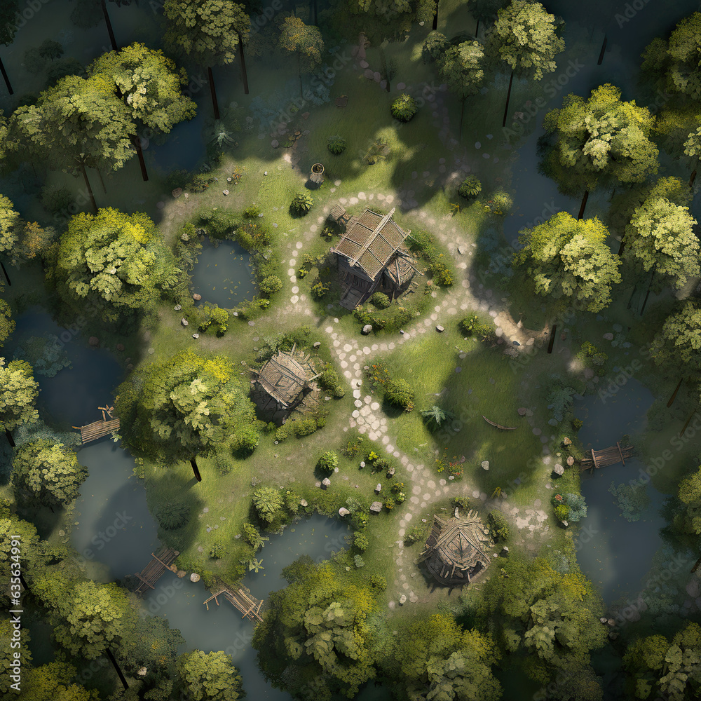 Battlemap Enchanted Forest Glade Map Battlemap Stock Illustration ...