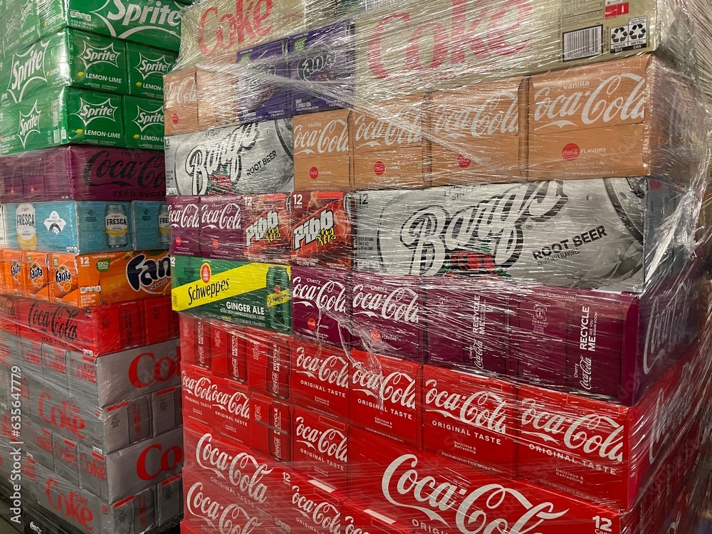 Food lion grocery store interior products pallet of Coca cola products ...