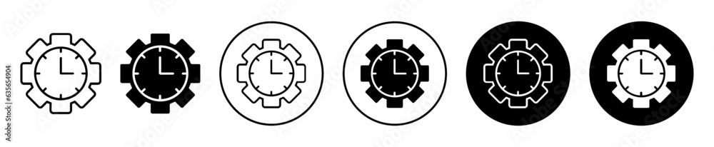 Time Management Icon set. work project timeline vector symbol ...