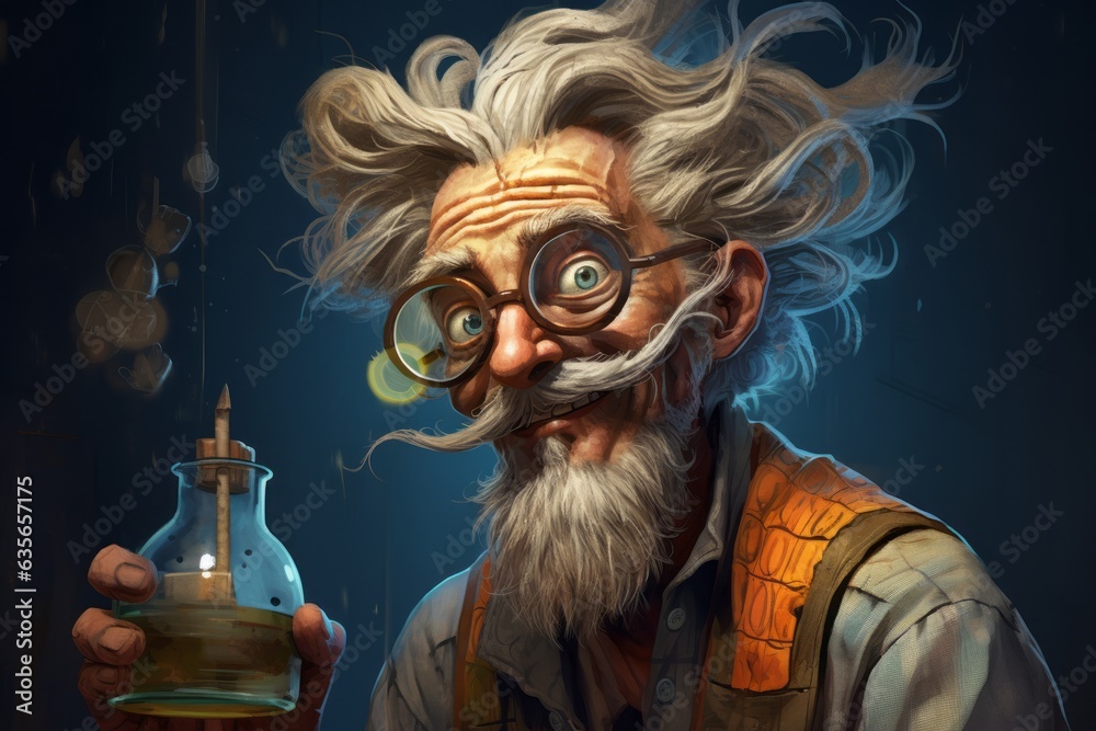 eccentric scientist creates magical elixirs in secret laboratory ...