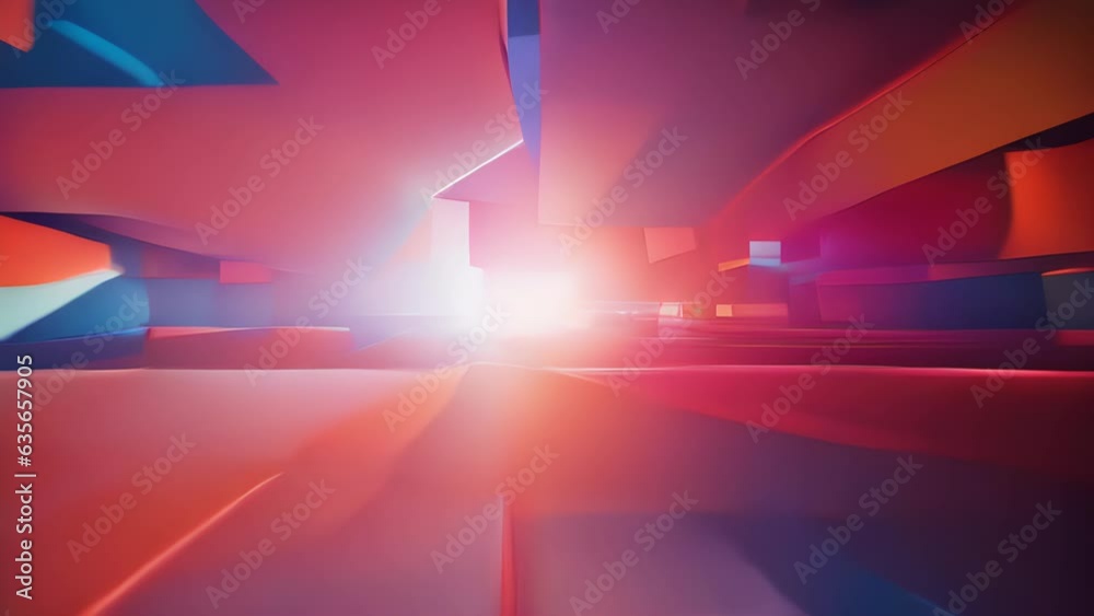 Using geometric shapes objects in motion seamlessly weaving their way ...