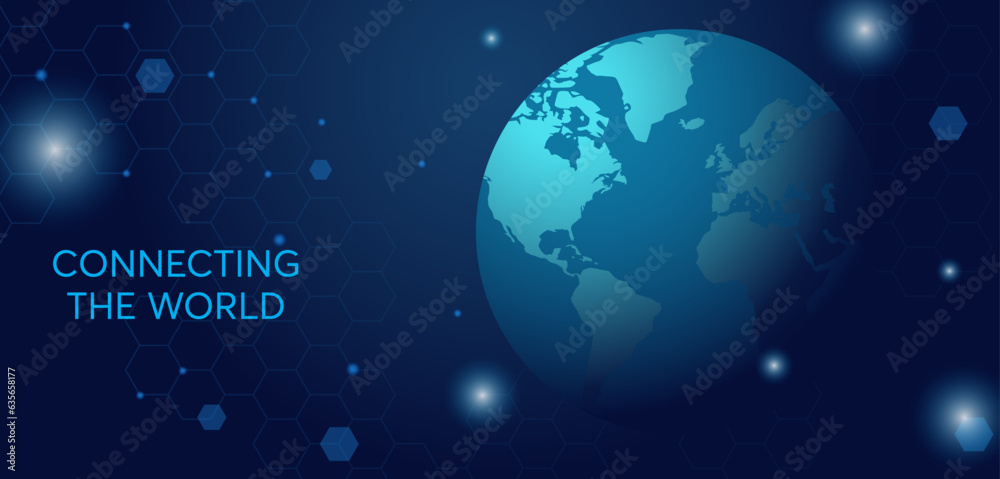 futuristic and technological banner about global connectivity ...