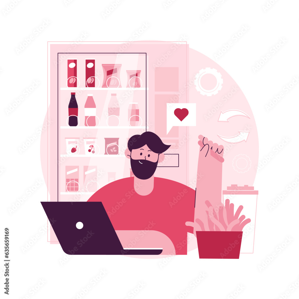 Snacking non-stop abstract concept vector illustration. Mindless ...