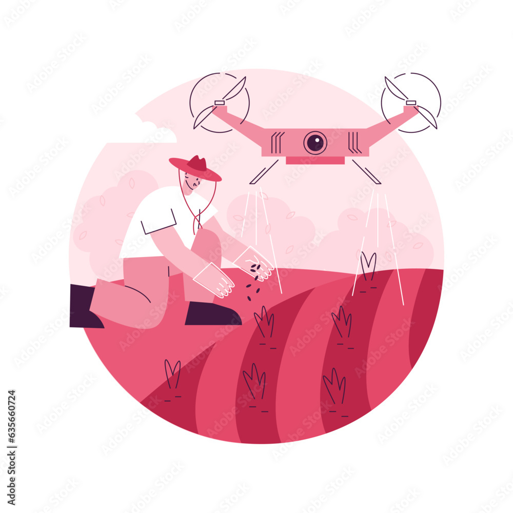 Agriculture drone use abstract concept vector illustration. Agriculture ...