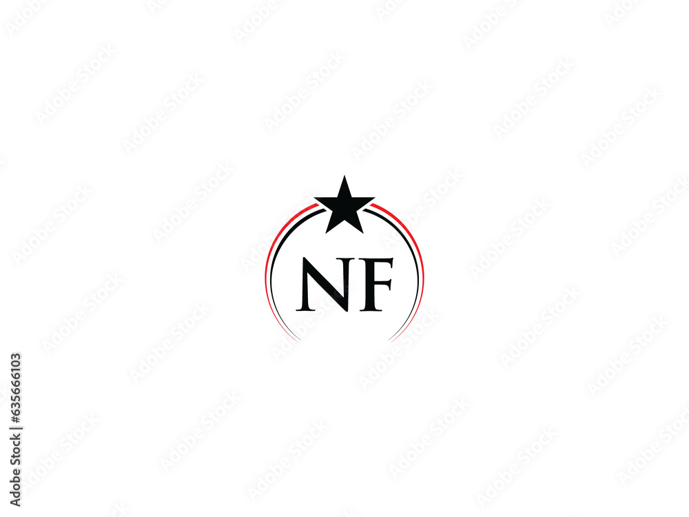 Modern Luxury NF Logo Icon, Premium Nf Royal Star Logo Letter Stock ...