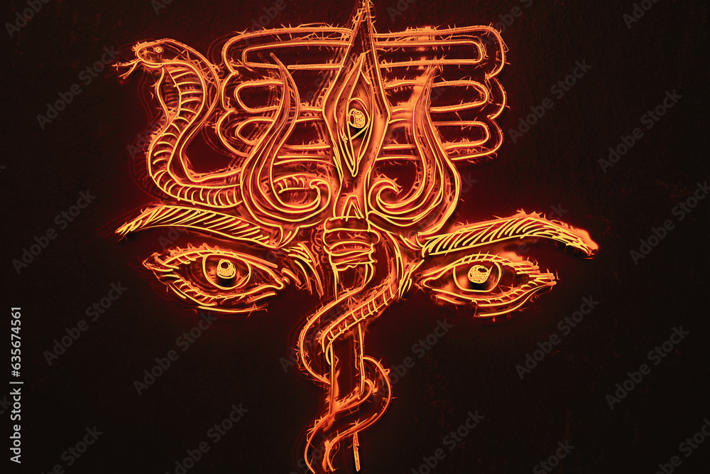 The snake coiled around Lord Shiva's neck is often depicted as a cobra ...