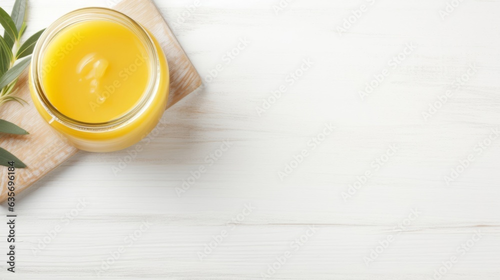Fresh Organic Ghee Dairy product Photorealistic Horizontal Background ...