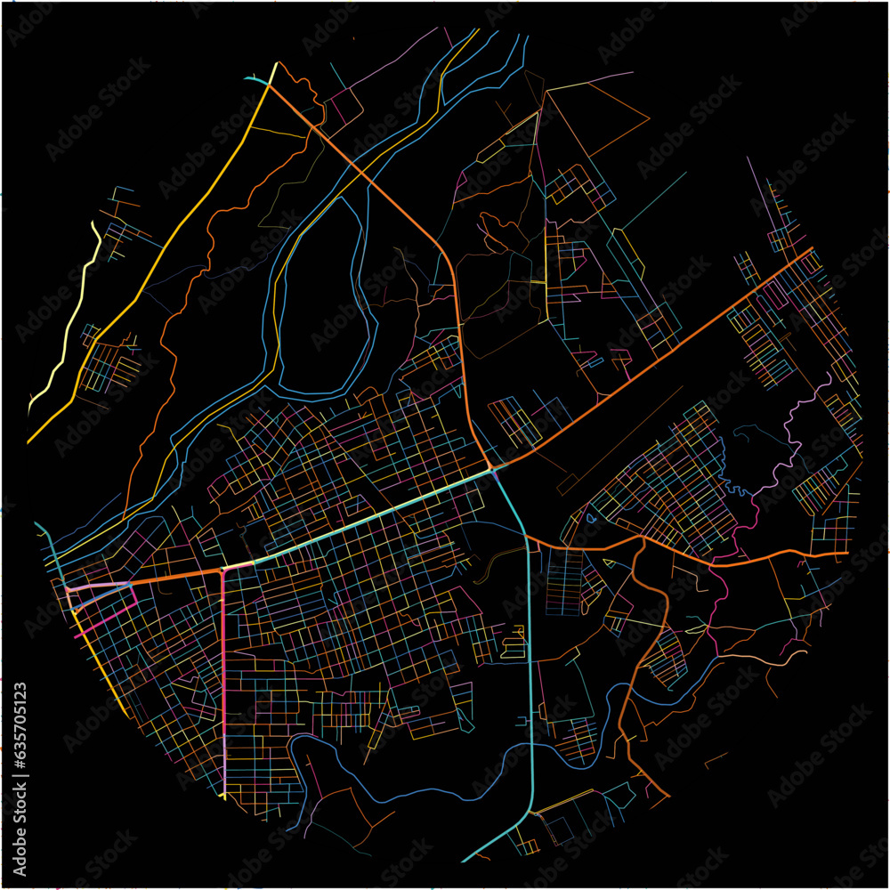 Colorful Map of Choluteca, Choluteca with all major and minor roads ...