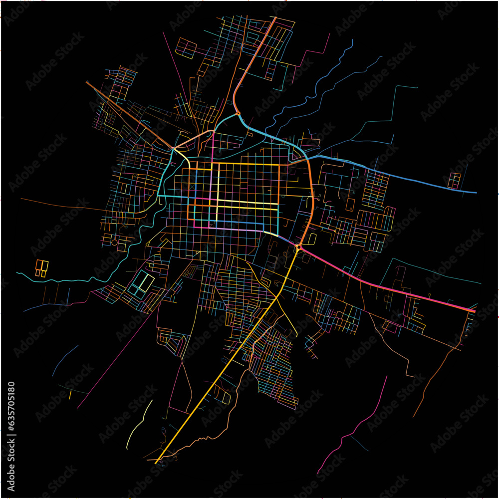 Colorful Map of Chinandega, Chinandega with all major and minor roads ...