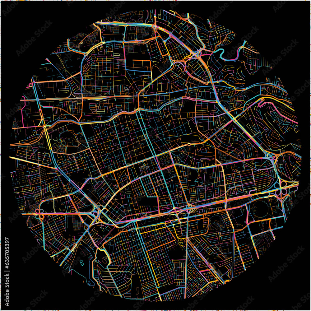 Colorful Map of Queretaro, Querétaro with all major and minor roads ...