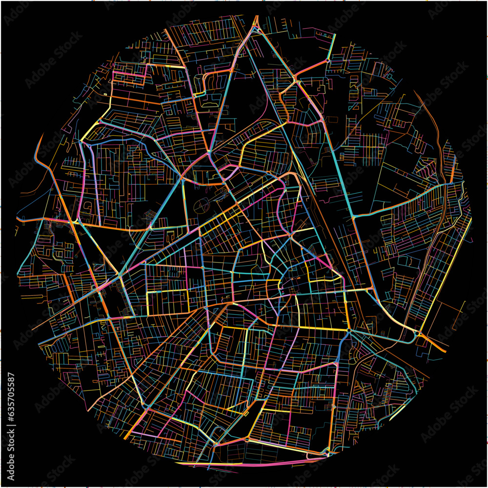 Vetor de Colorful Map of Irapuato, Guanajuato with all major and minor ...