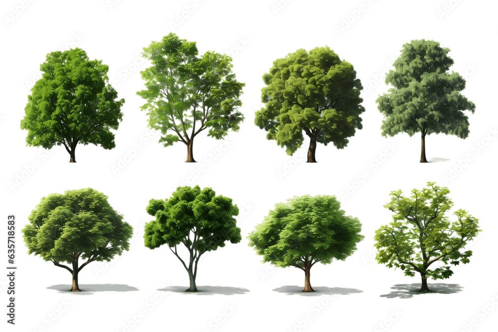 Beautiful Trimmed Urban Tree Isolated on Transparent Background ...