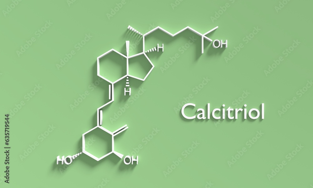Illustrazione Stock Calcitriol, chemical structure and skeletal formula ...