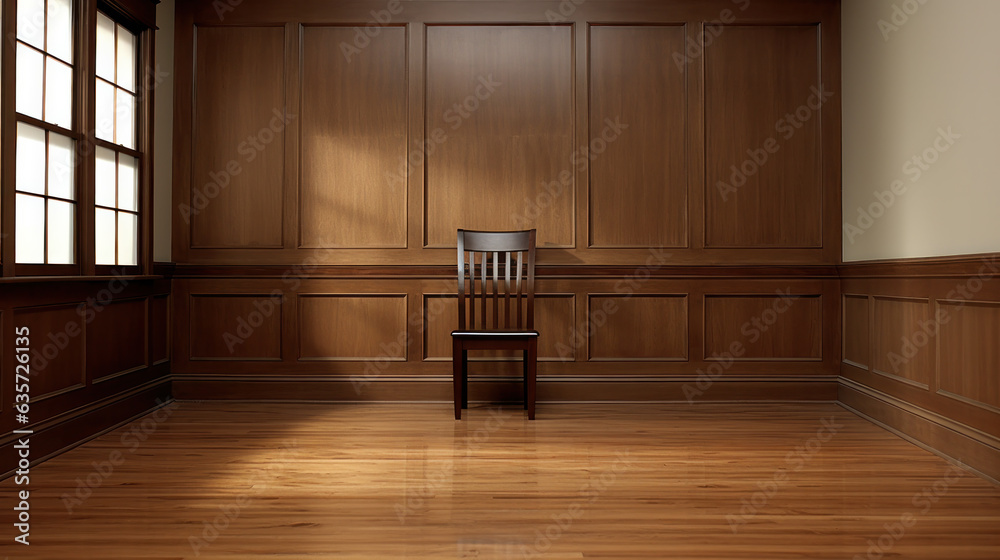 Empty American Style Courtroom. Supreme Court of Law and Justice Trial ...