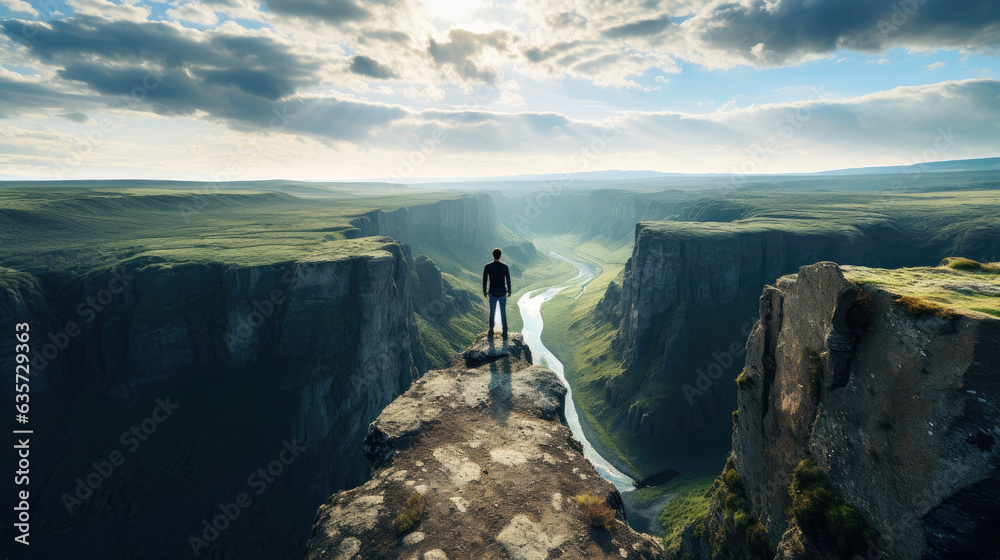 Sometimes all you need is a different perspective. Person standing at ...