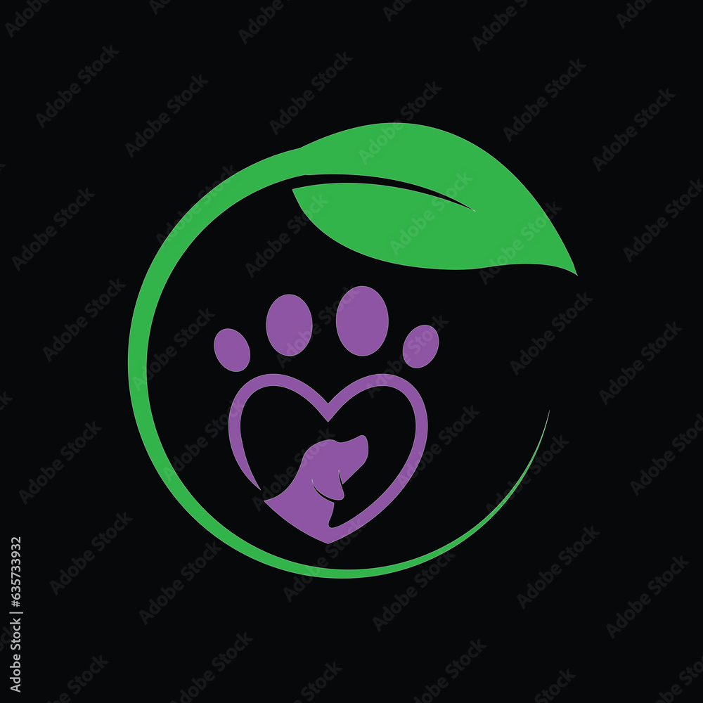 Canine head symbol. Level style. Animation of a canine face. Vector ...