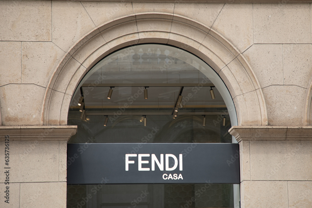 Fendi casa logo sign chain and brand text on store facade boutique for ...