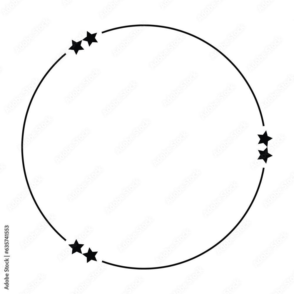 Star frame border horizontal line shape icon for decorative vintage ...