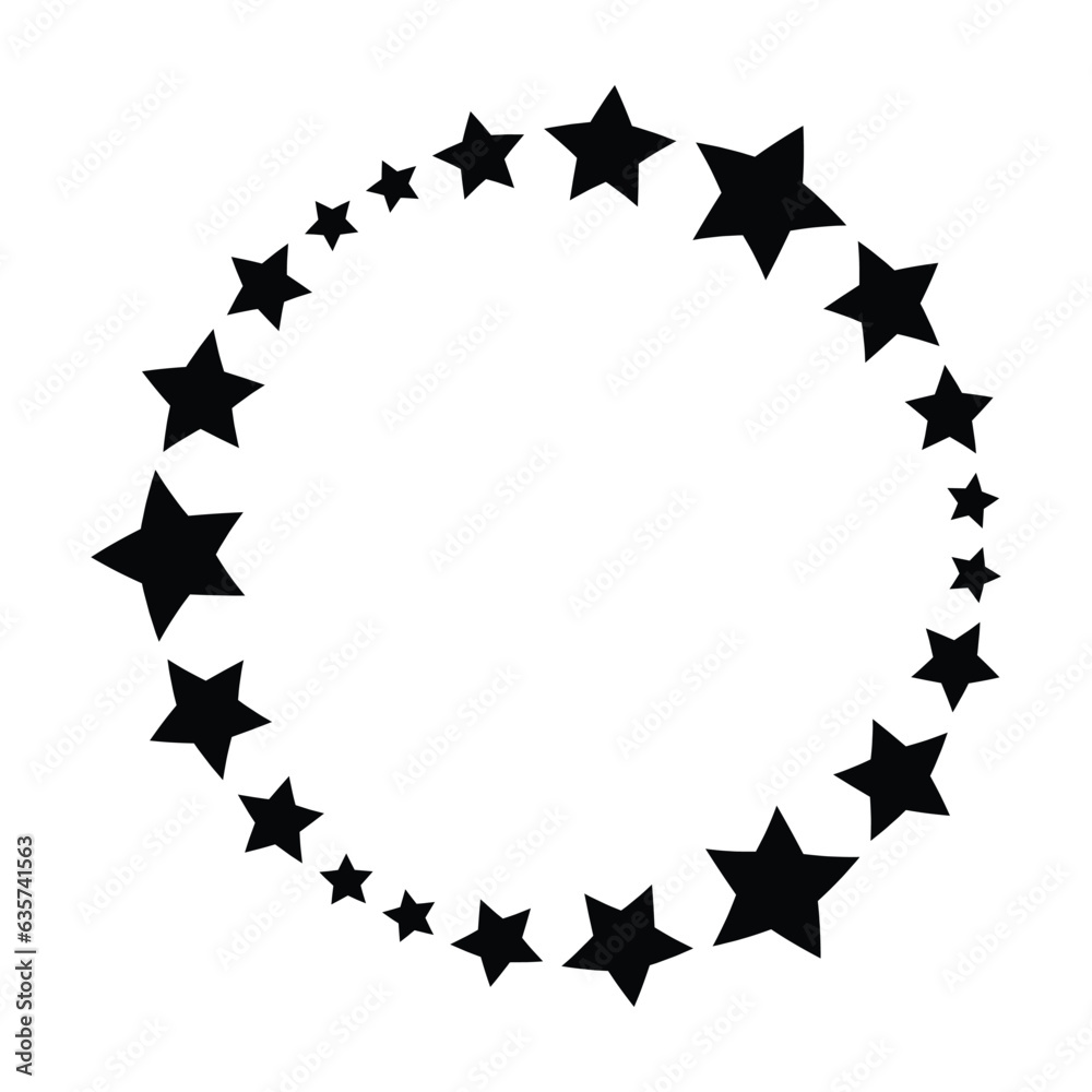 Star frame border horizontal line shape icon for decorative vintage ...