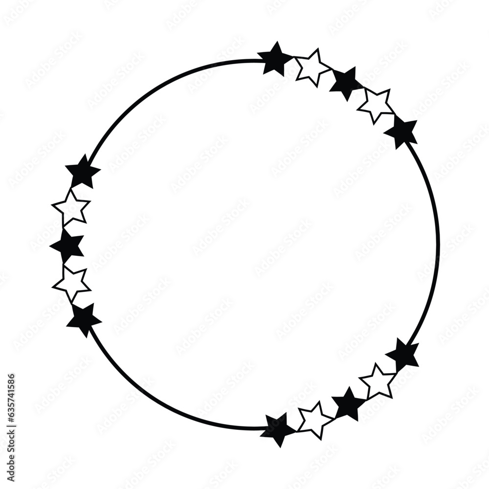 Star frame border horizontal line shape icon for decorative vintage ...