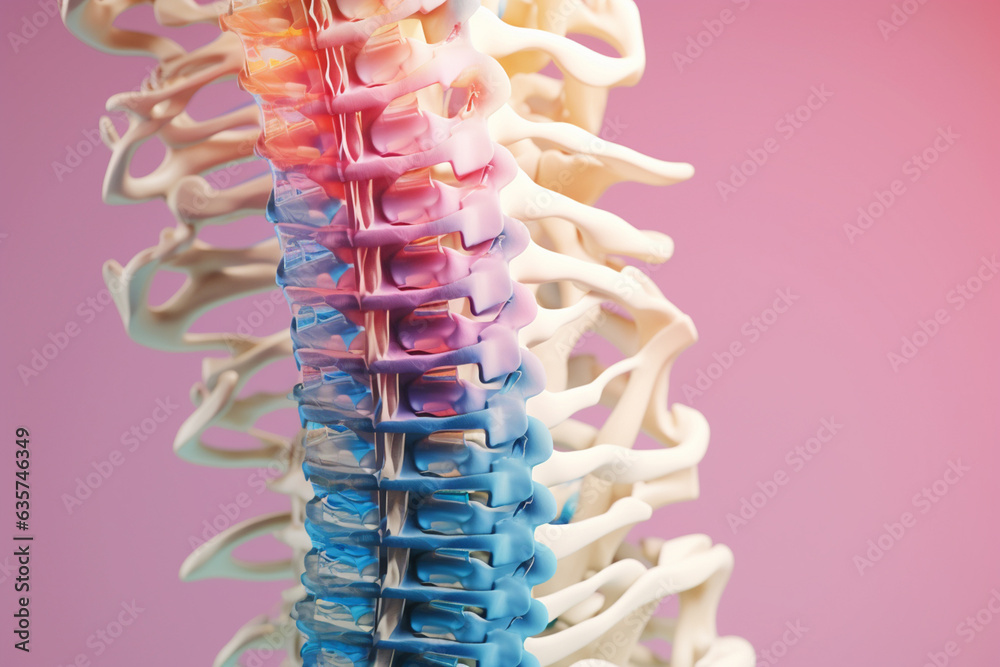 An anatomical model of the human spine in a geometric-inspired style ...