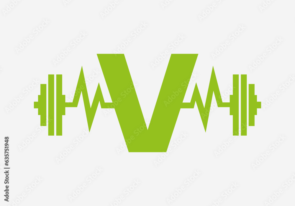 Letter V Fitness Gym Logo. Fitness Logotype Symbol Stock Vector | Adobe ...