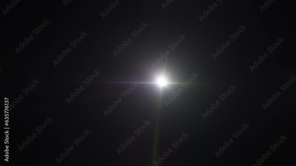 Loop center rotating flickering glow star rays lights optical lens ...