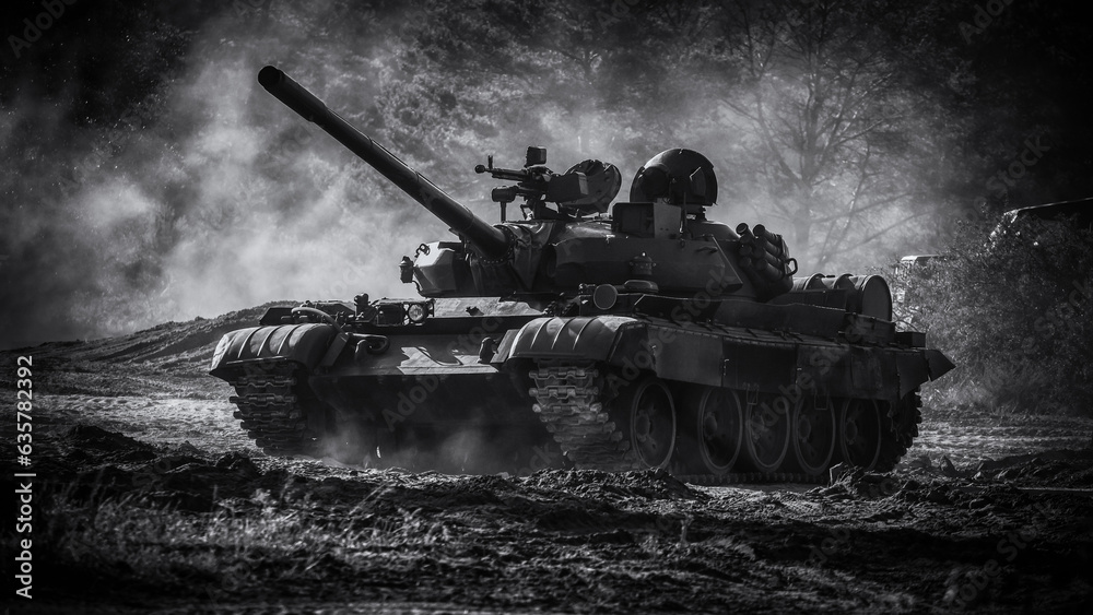 TANK - Armored military vehicle from Cold War period of Soviet (Russia ...