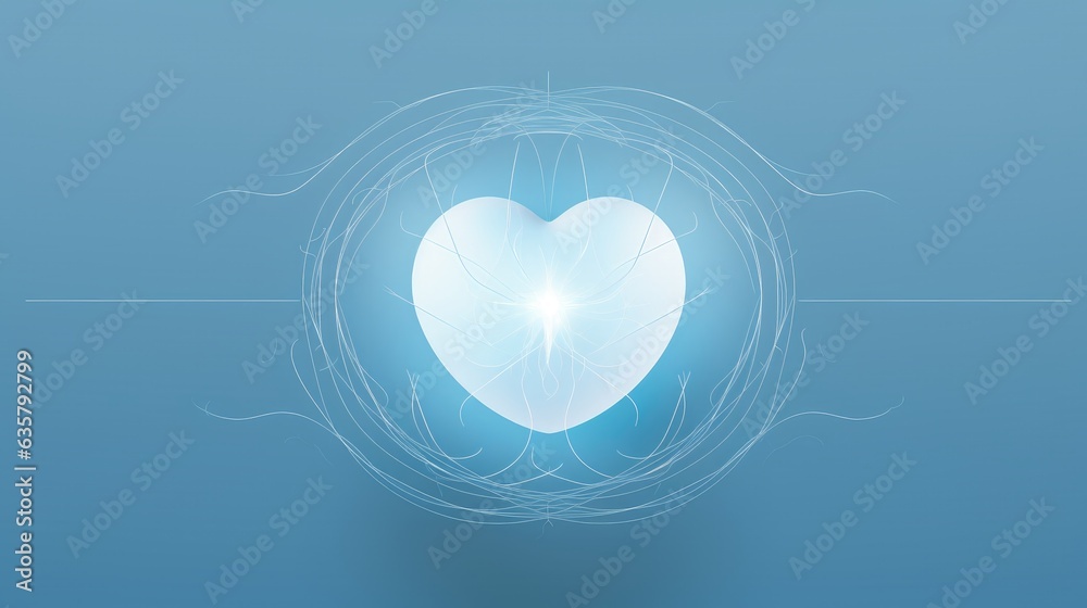 White bright heart, Health care, Wallpaper, Blue, Illuminated love ...