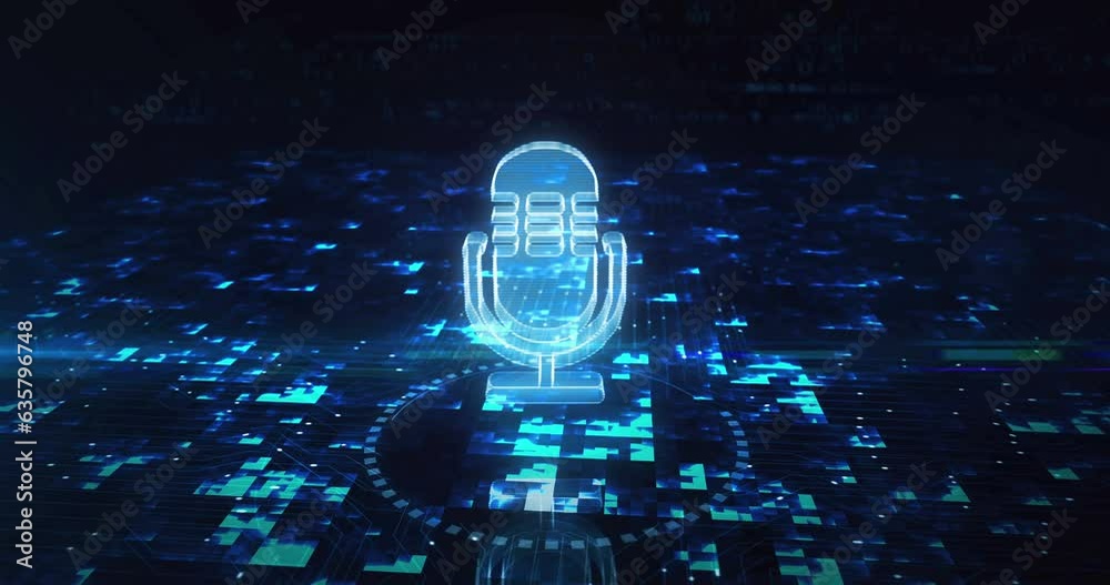 Microphone podcast online and on air record live broadcast hologram ...