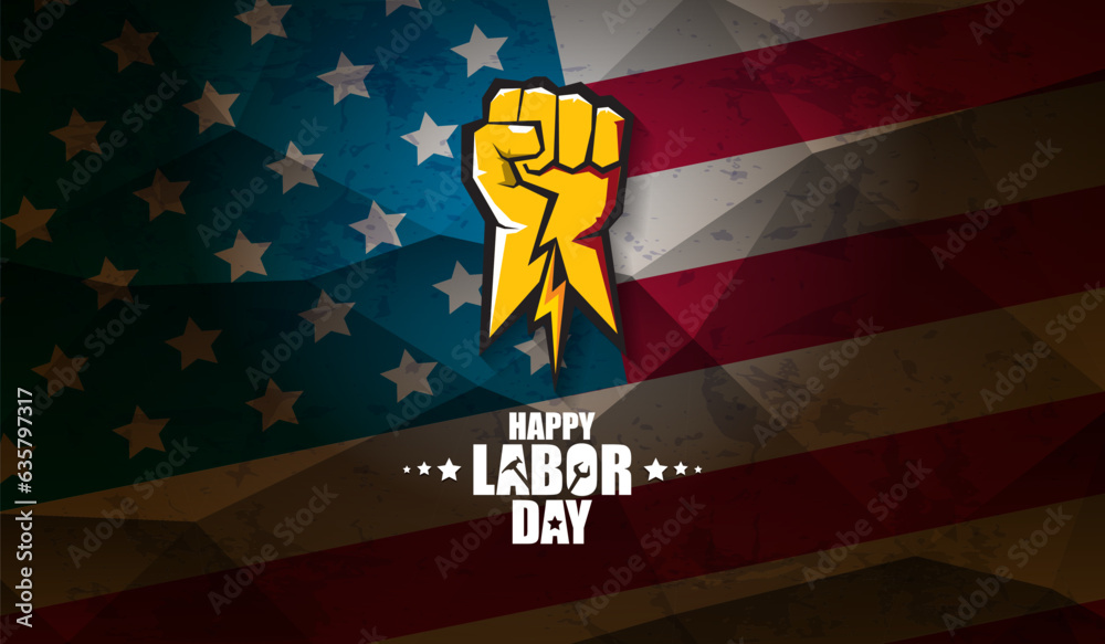 labor day Usa vector label or horizontal background. vector happy labor ...