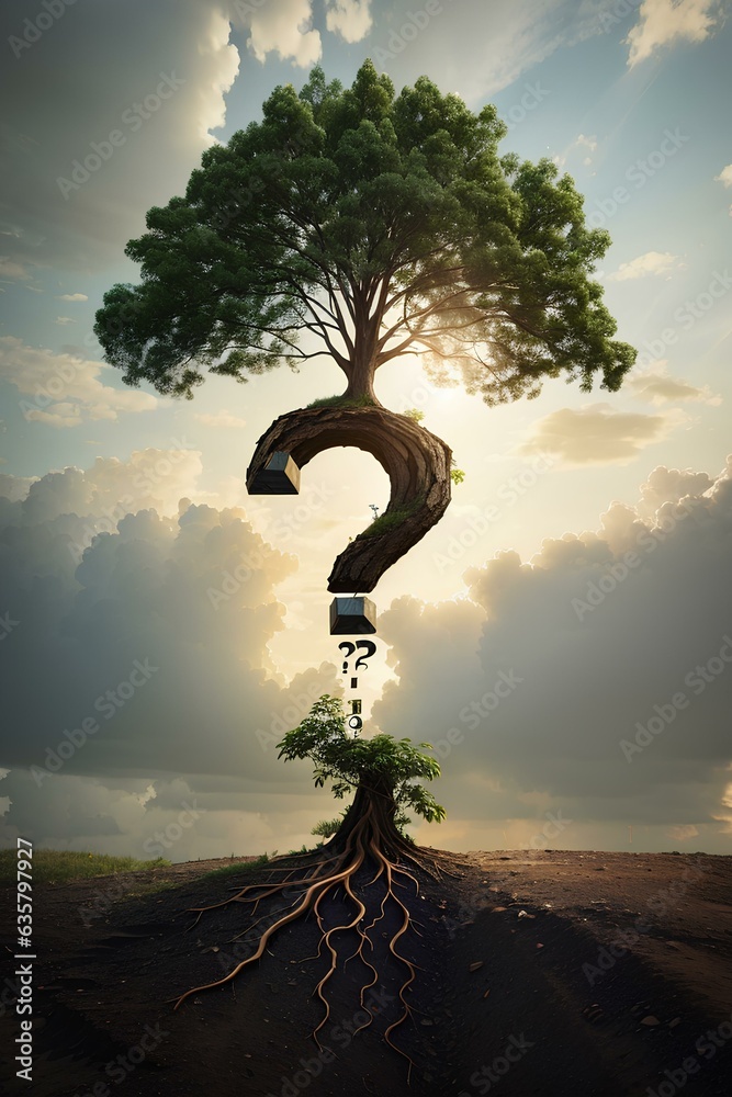 A mysterious question mark symbol rises from the ground, its ascent ...