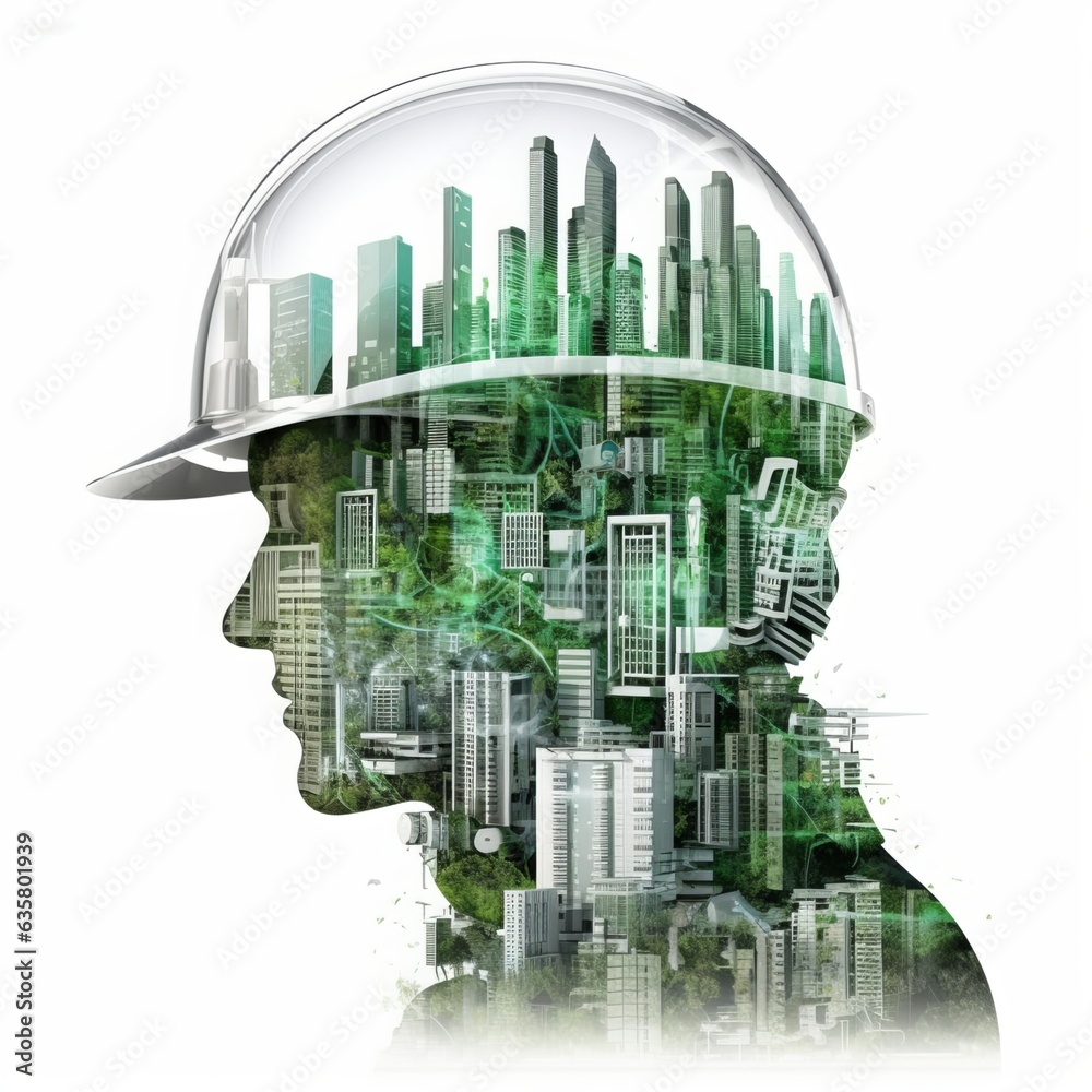 Generative AI of Green technology and Environmental technology concept ...