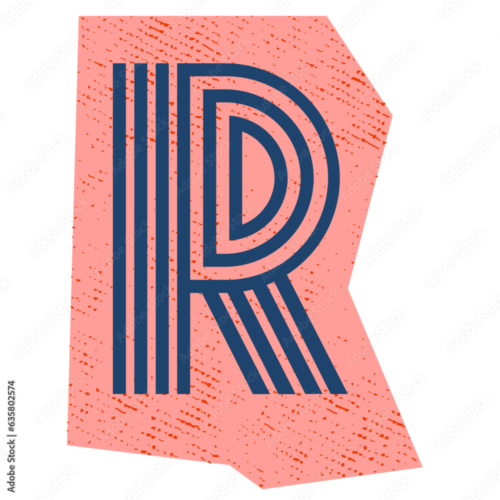 Magazine cutout letter R Stock Vector | Adobe Stock