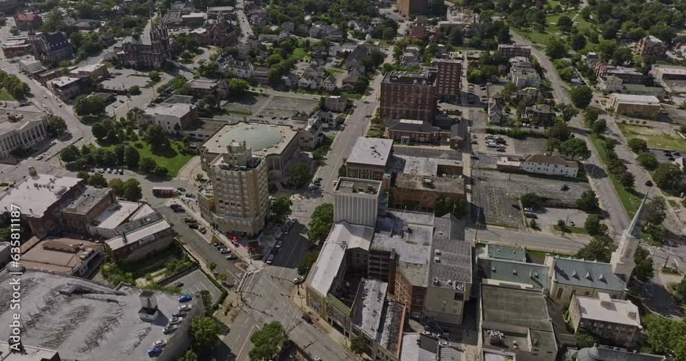 Macon Georgia Aerial v26 birds eye view, drone flyover building blocks ...