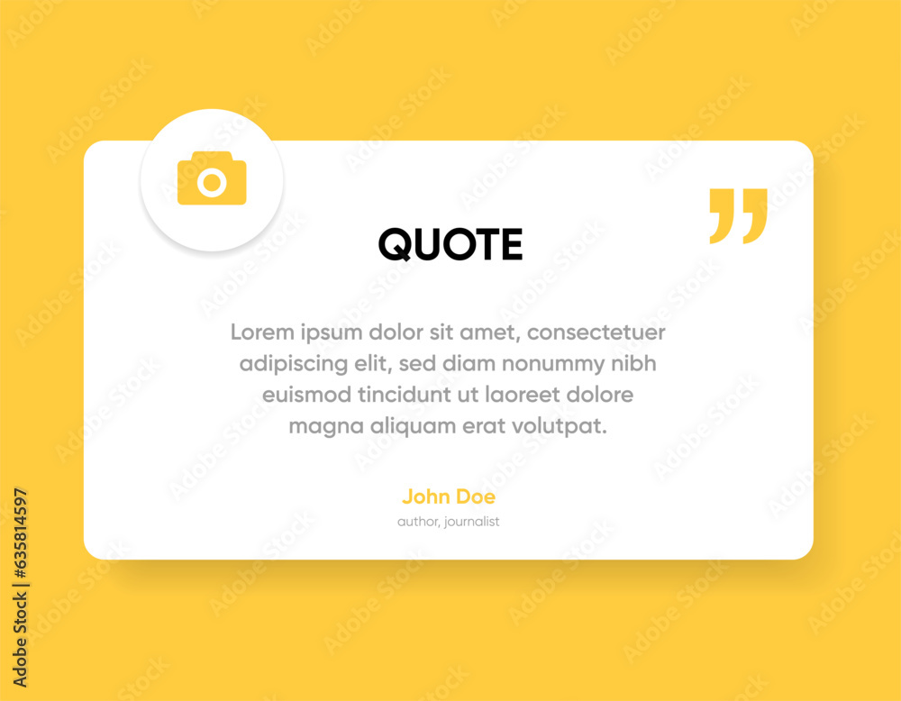 3D bubble testimonial banner, quote, infographic. Social media post ...