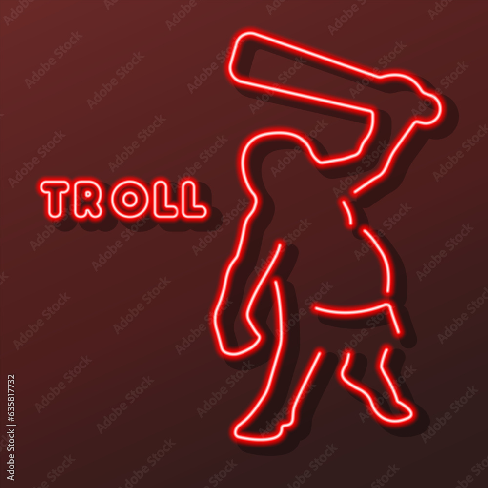 troll neon sign, modern glowing banner design, colorful modern design ...
