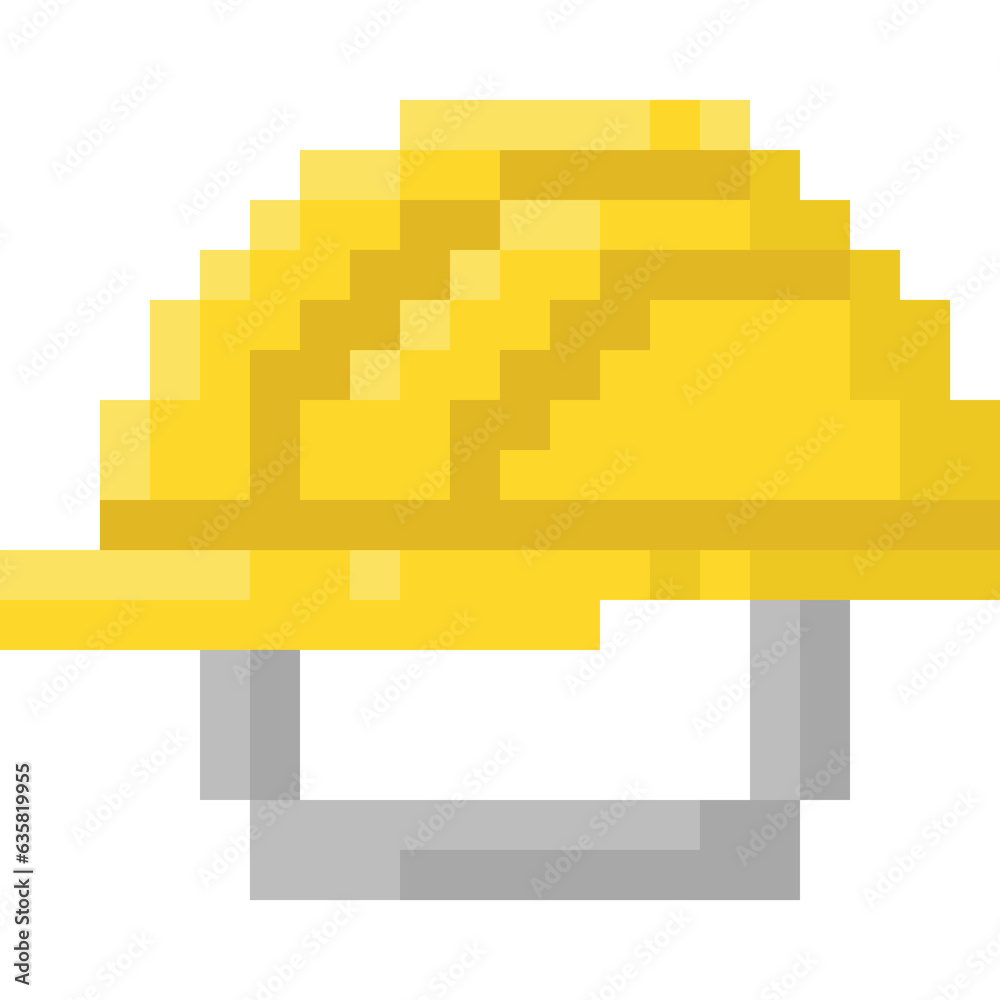 Pixel art safety helmet icon Stock Illustration | Adobe Stock