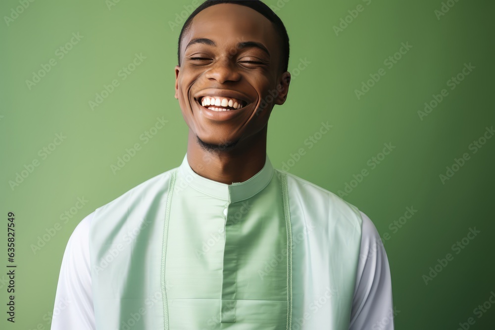 The man in the bright green suit, smiling for the camera. A fictional ...