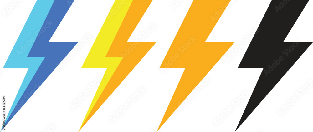 Electric vector icons, Bolt lightning flash icons. Flash icons ...