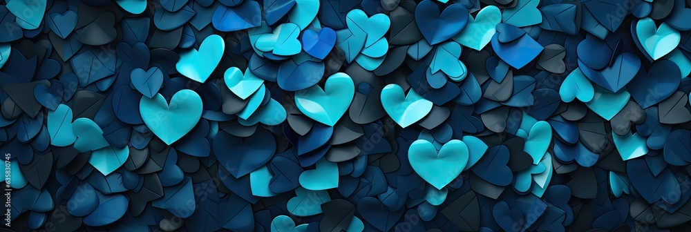 Heartcore Brilliance in Thick Impasto Background - Blue and Black ...