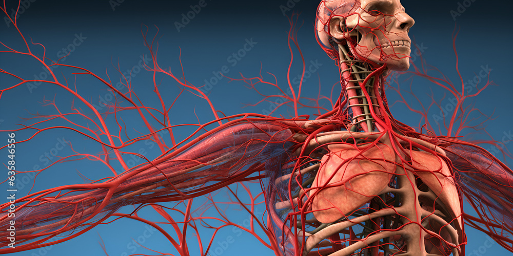 Anatomy of circulatory system and nervous system generated with AI ...