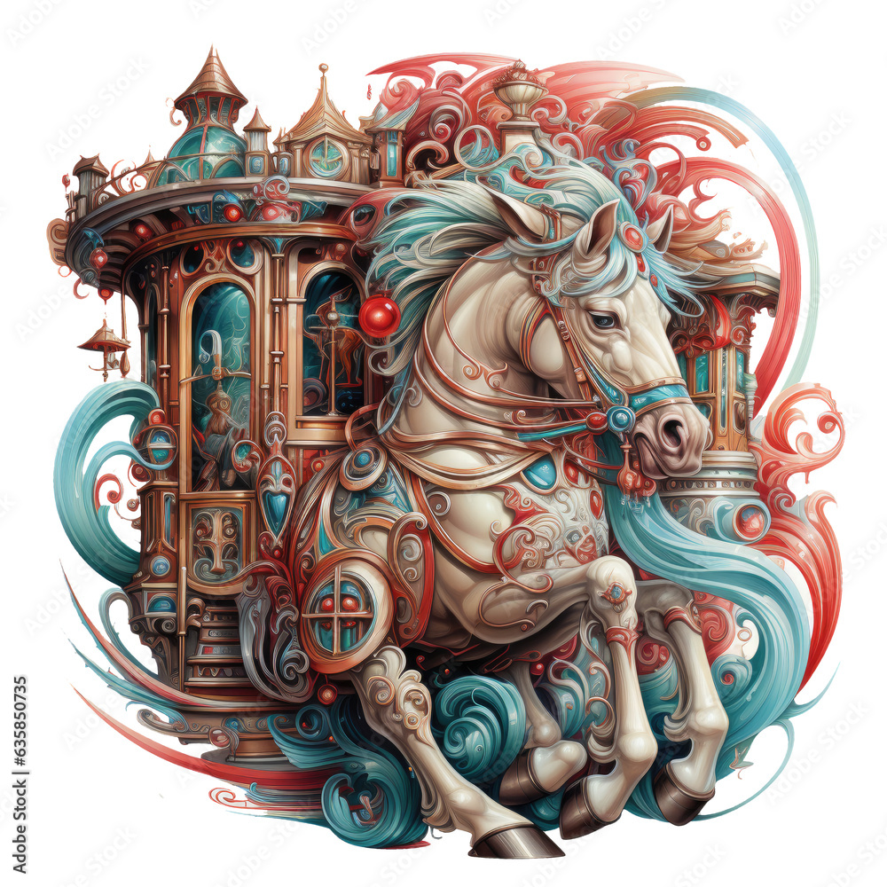 Christmas Candy cane t-shirt design featuring a candy cane carousel ...