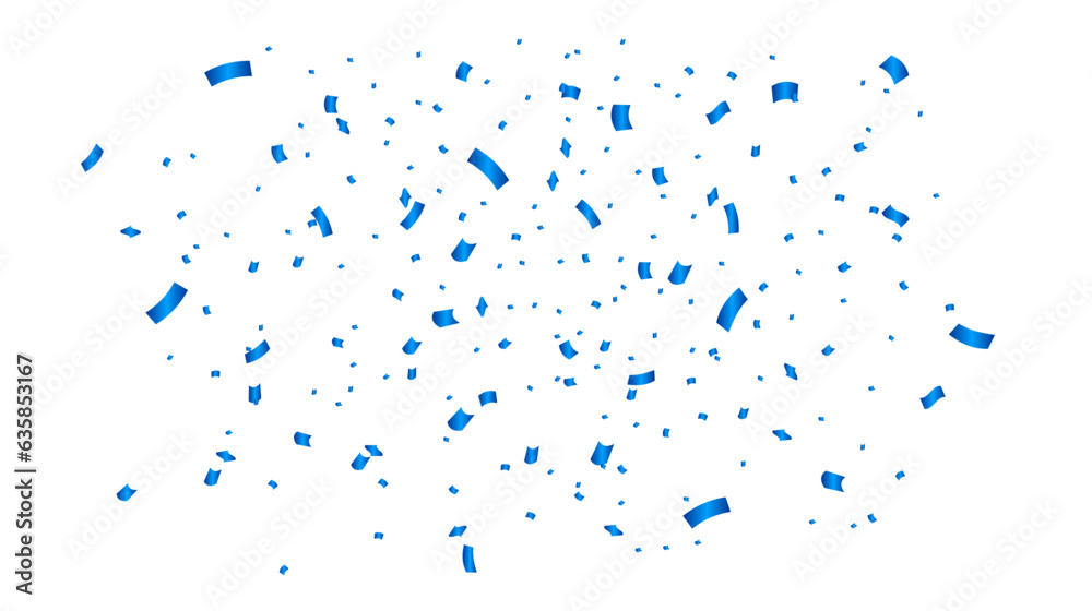 Blue confetti background. Sparkling blue confetti celebration elements. Vector illustration ...