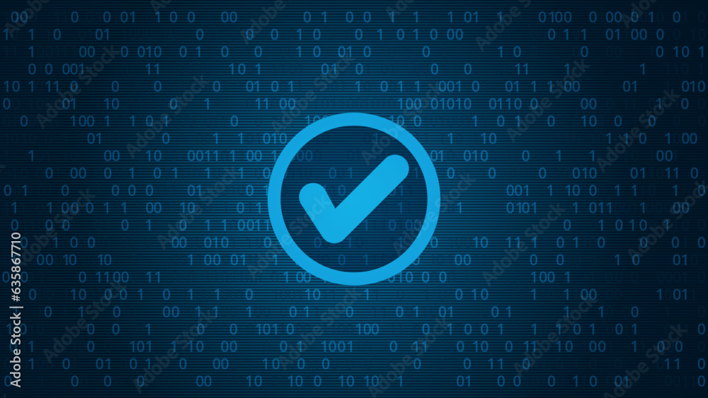 High-Tech Intrigue: Approved Abstract Blue Background Infused with Binary Code Numbers ...