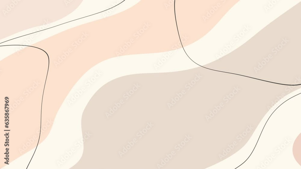 4k animated irregular abstract blob shape. Organic black thin lines ...