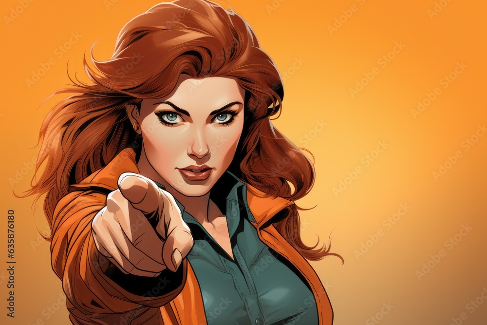 Confident Pointing Show her confidently pointing - colorfull graphic ...