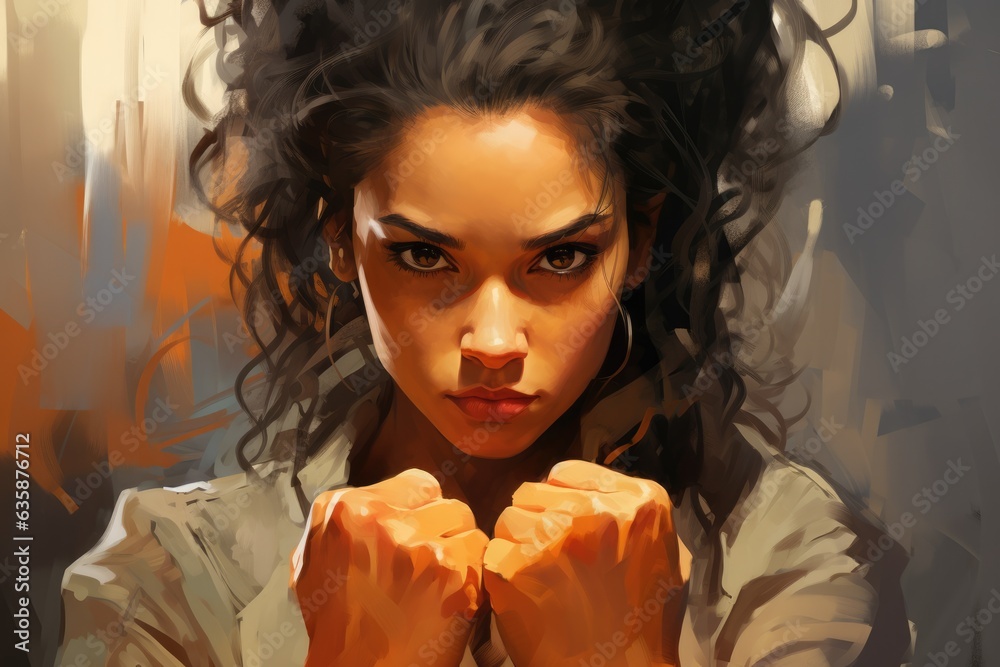 Fierce Gaze Depict the model with an intense expression - colorfull ...