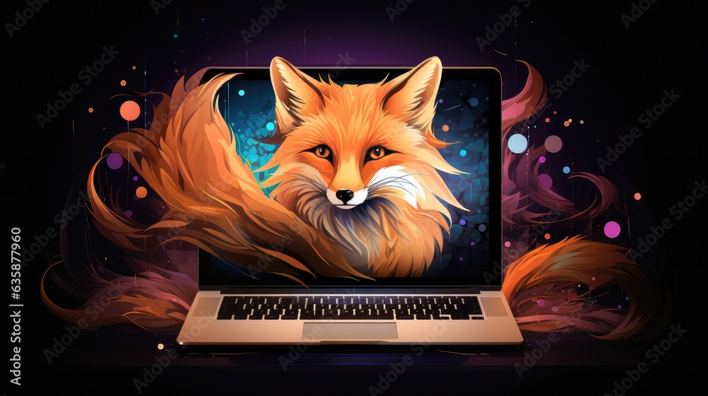 3D Smart fox, Computer, Poster, Wallpaper, Technology, Laptop, Notebook ...